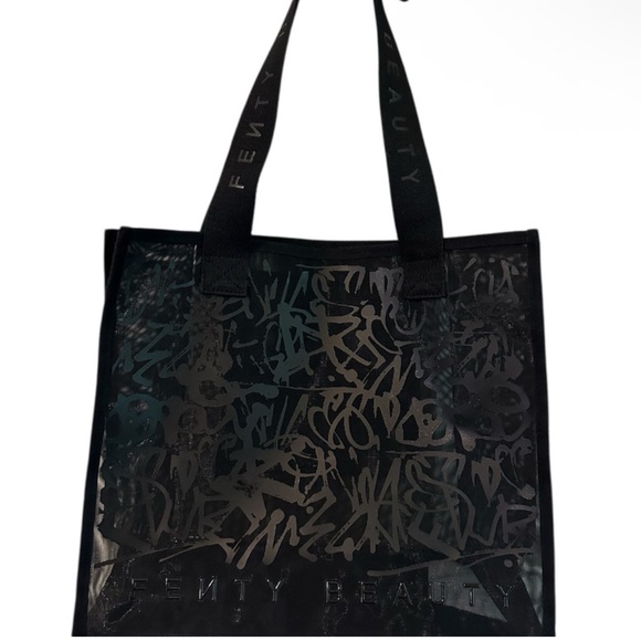 Fenty Beauty | Bags | Fenty Beauty Black Glossy Tote Bag | Poshmark